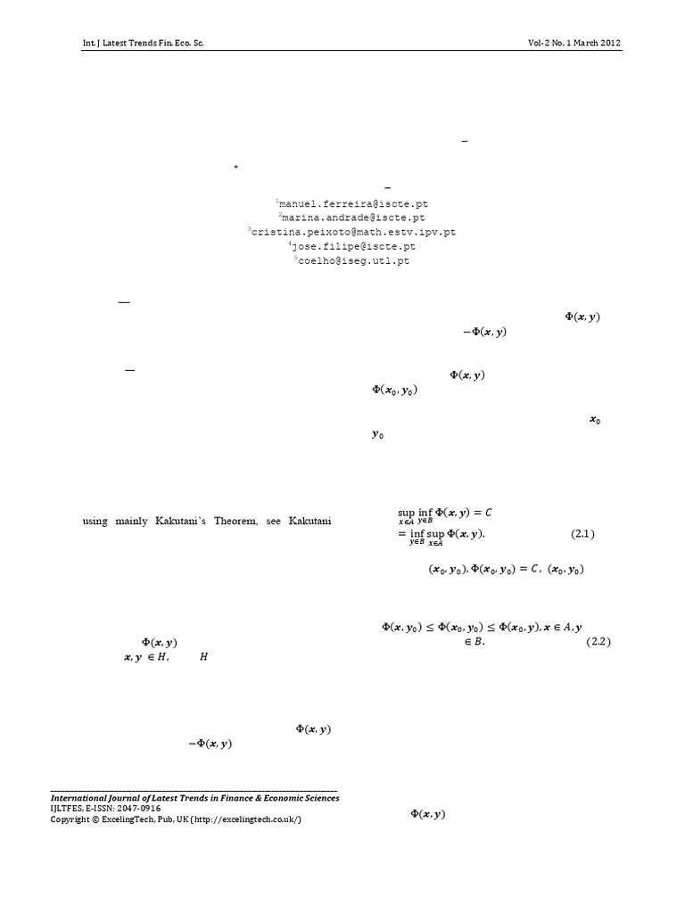 Minimax Theorem and Nash Equilibrium | PDF | Mathematical Objects | Functions And Mappings