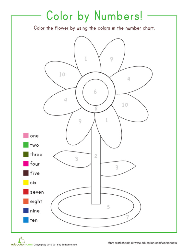 Color by Number Flower | PDF