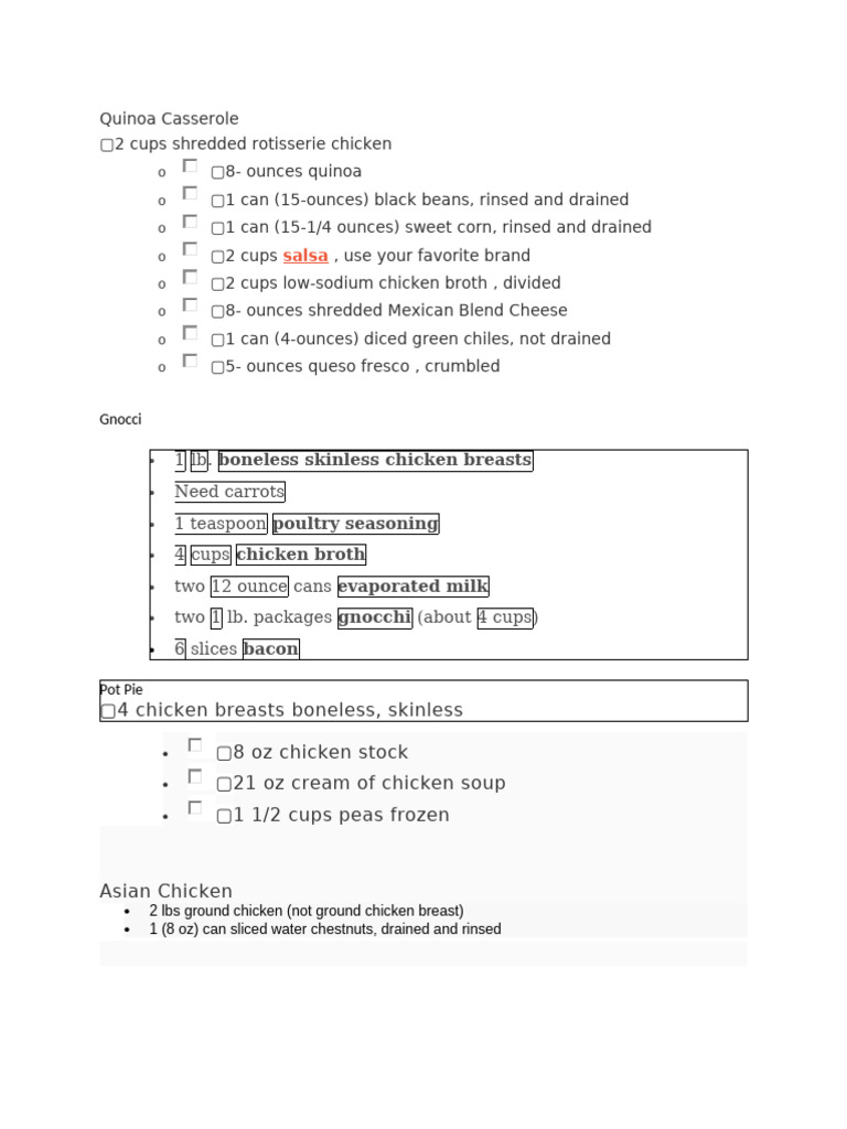 Recipe List | PDF