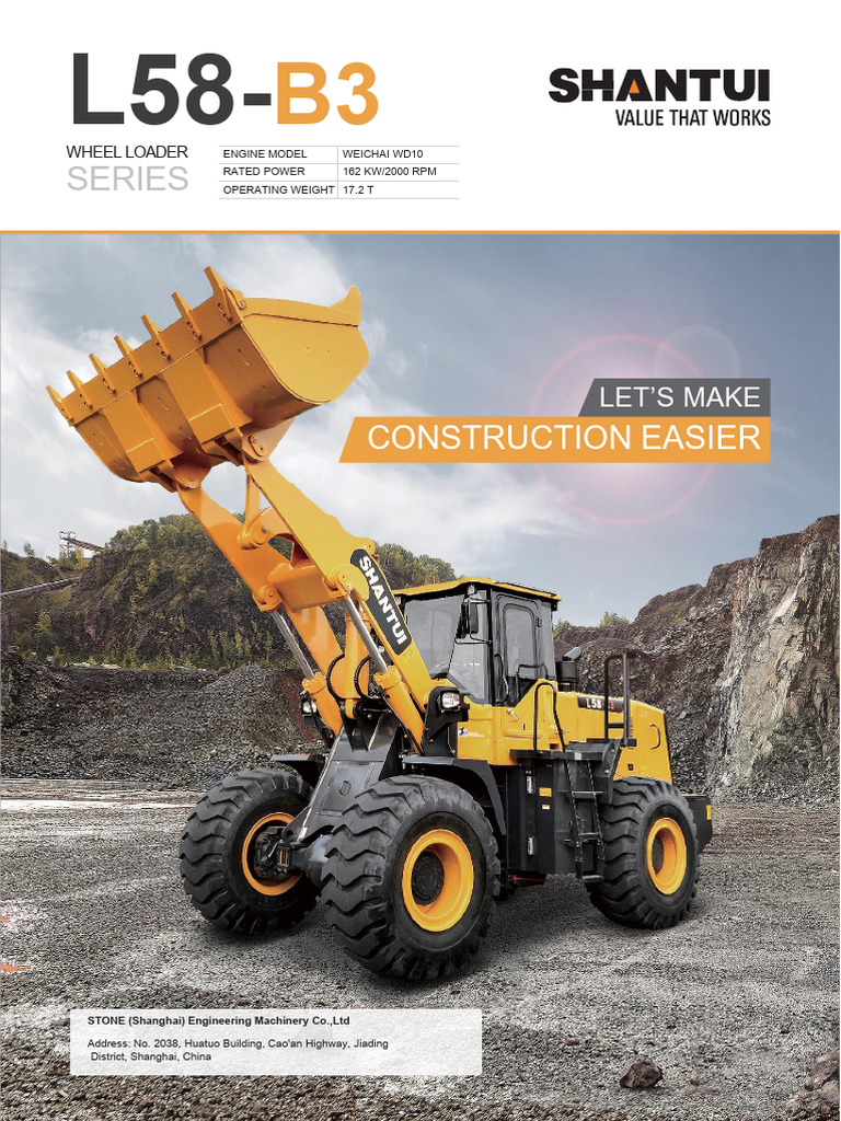Zoomlion ZWL55G Wheel Loader Specs | PDF | Brake | Steering
