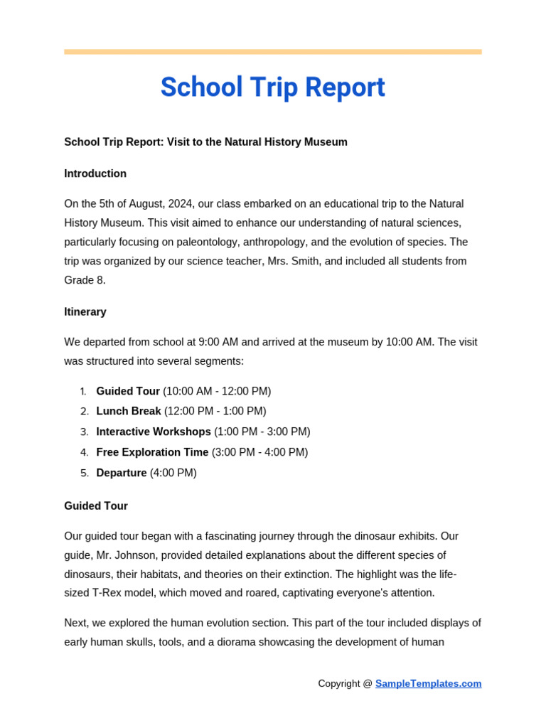 School-Trip-Report | PDF | Museum