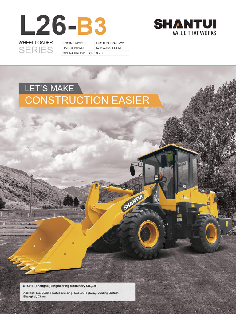 L26-C3 2 Tons Mini Wheel Loader Brochure | PDF | Loader (Equipment) | Steering