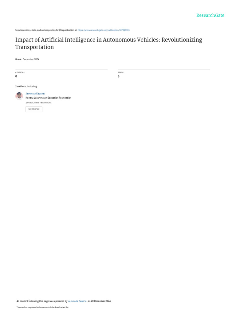 AI's Role in Autonomous Vehicle Innovation | PDF | Computer Vision ...