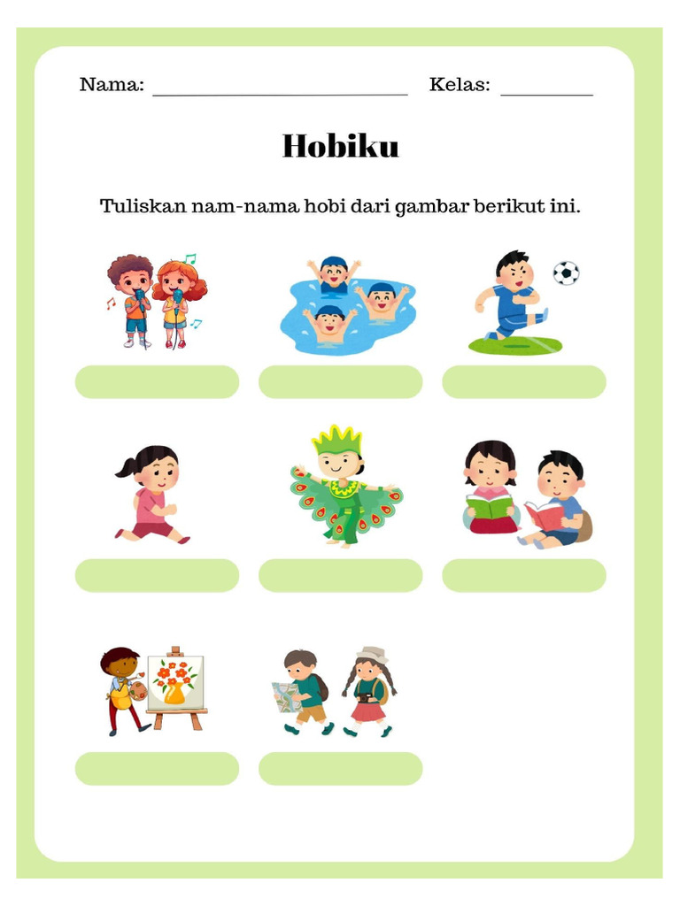 LKPD Hobi Dalam Bahasa Arab | PDF