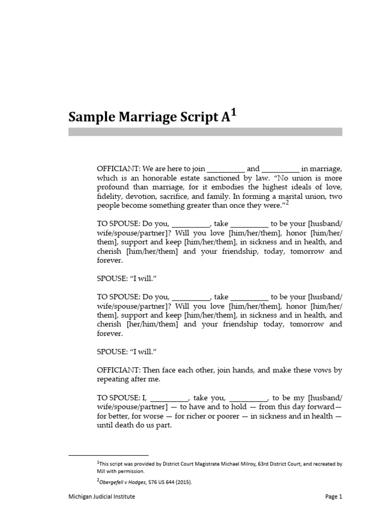 sample-marriage-scripts | PDF | Wife | Family