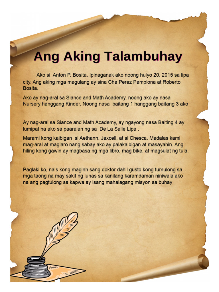 Talambuhay Halimbawa Lesson 2 | PDF