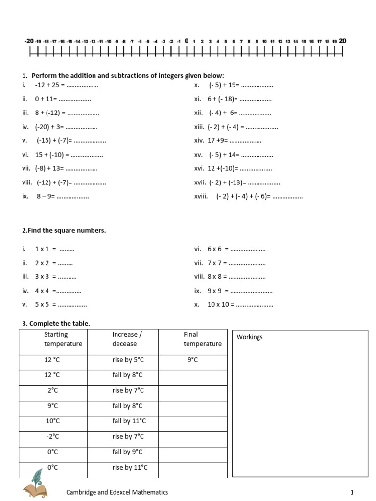 Grade 4 integers ans sequences | PDF
