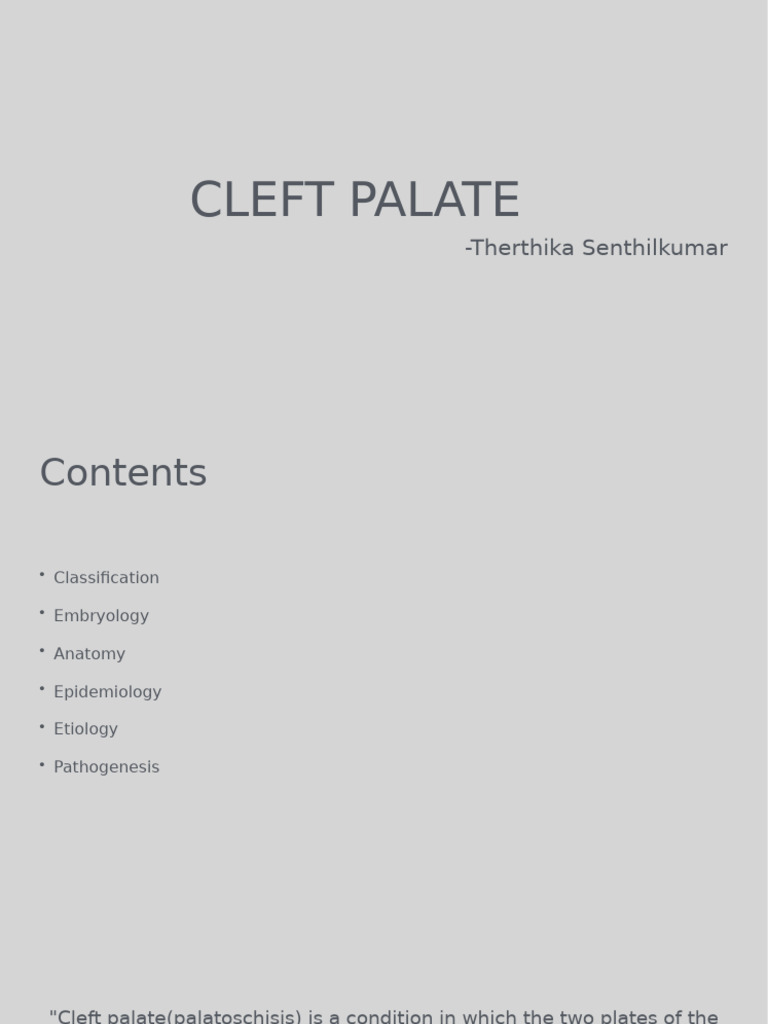 Cleft Palate: Causes and Classification | PDF | Face | Human Anatomy