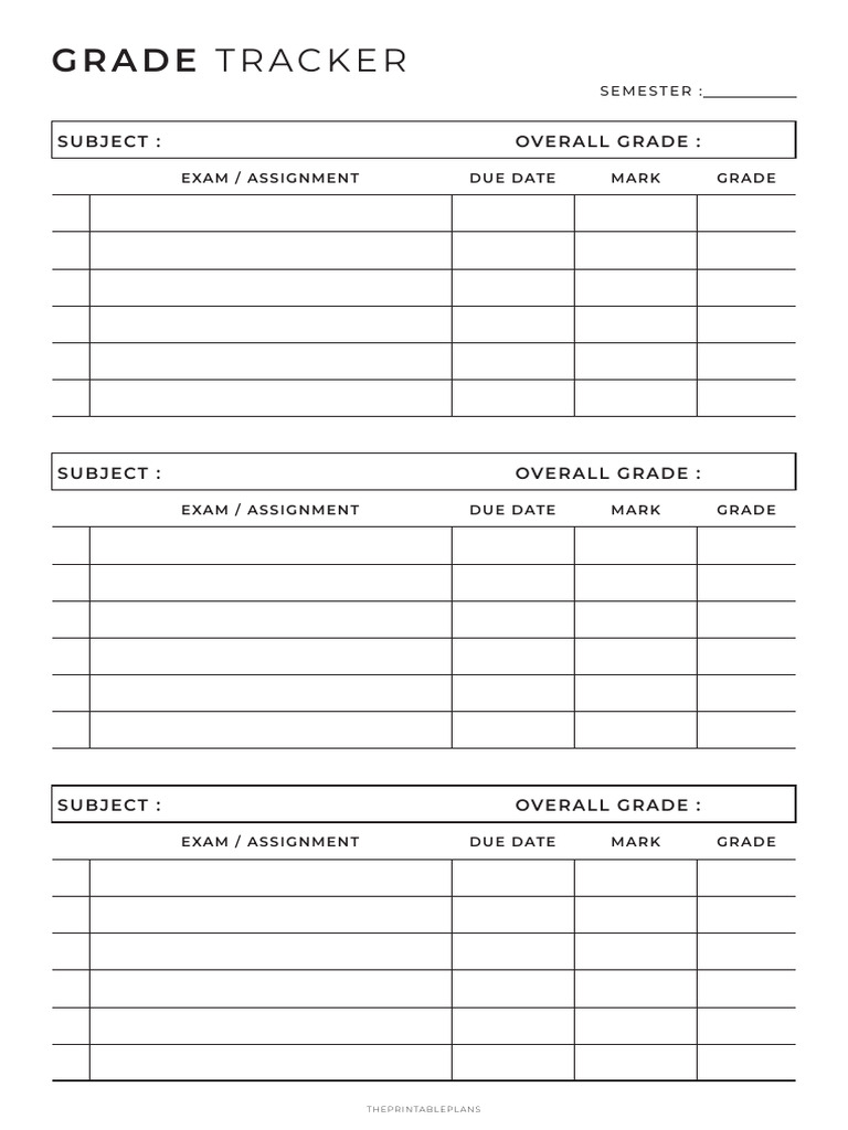Grade Tracker for Exams and Assignments | PDF