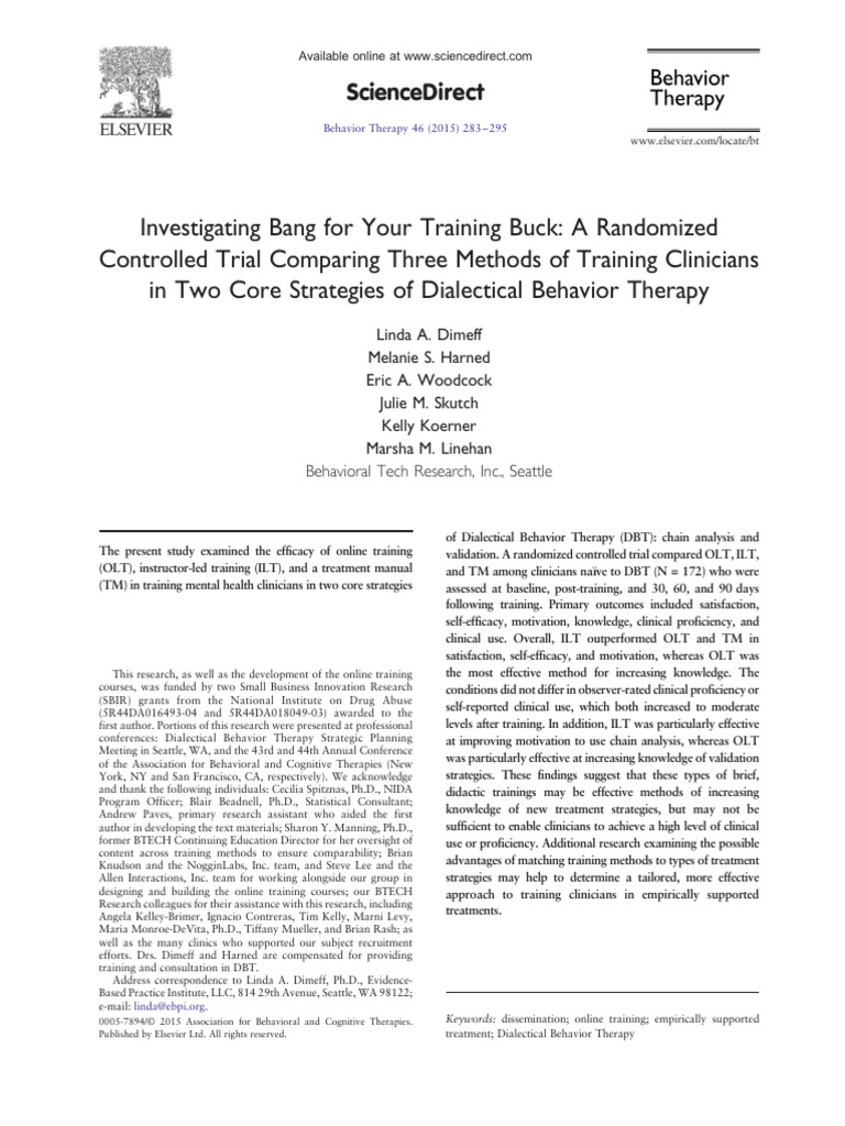 Investigating Bang For Your Training Buck: A Randomized Controlled ...