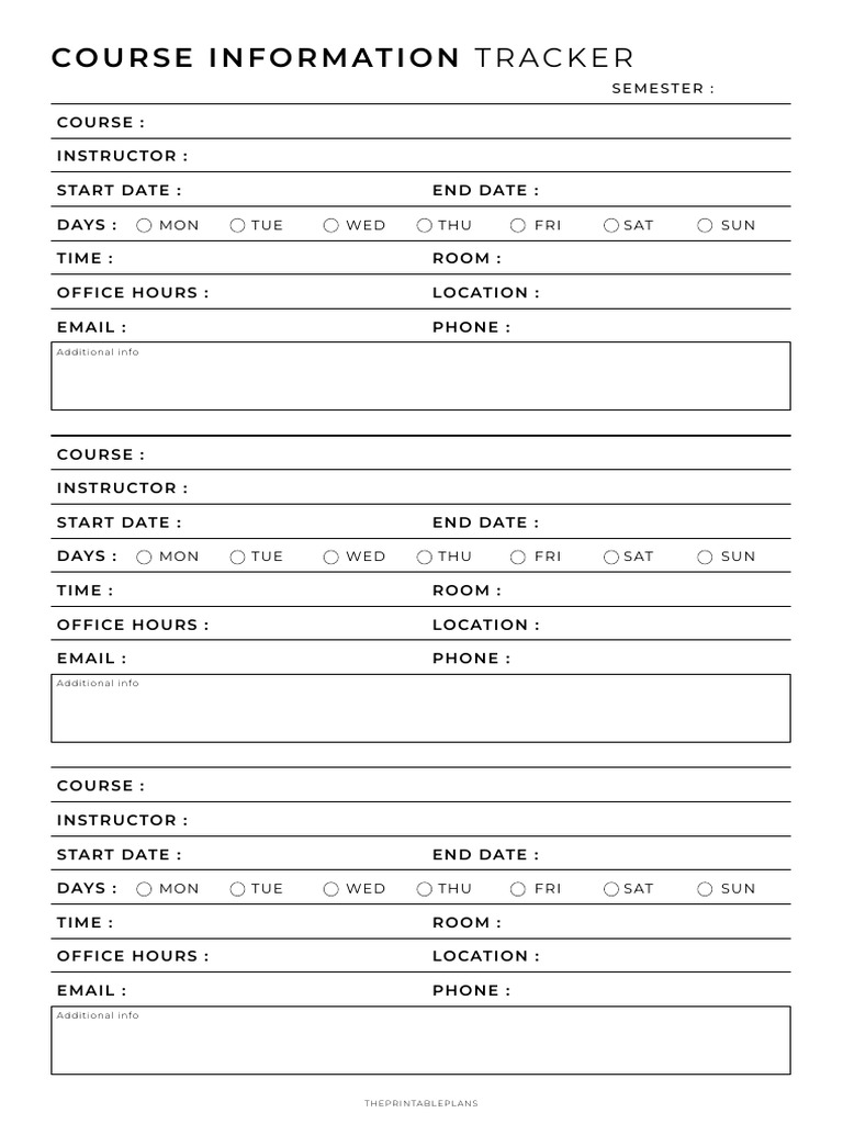 Course Information Tracker | PDF