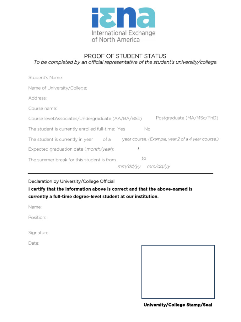 Proof of Student Status | PDF
