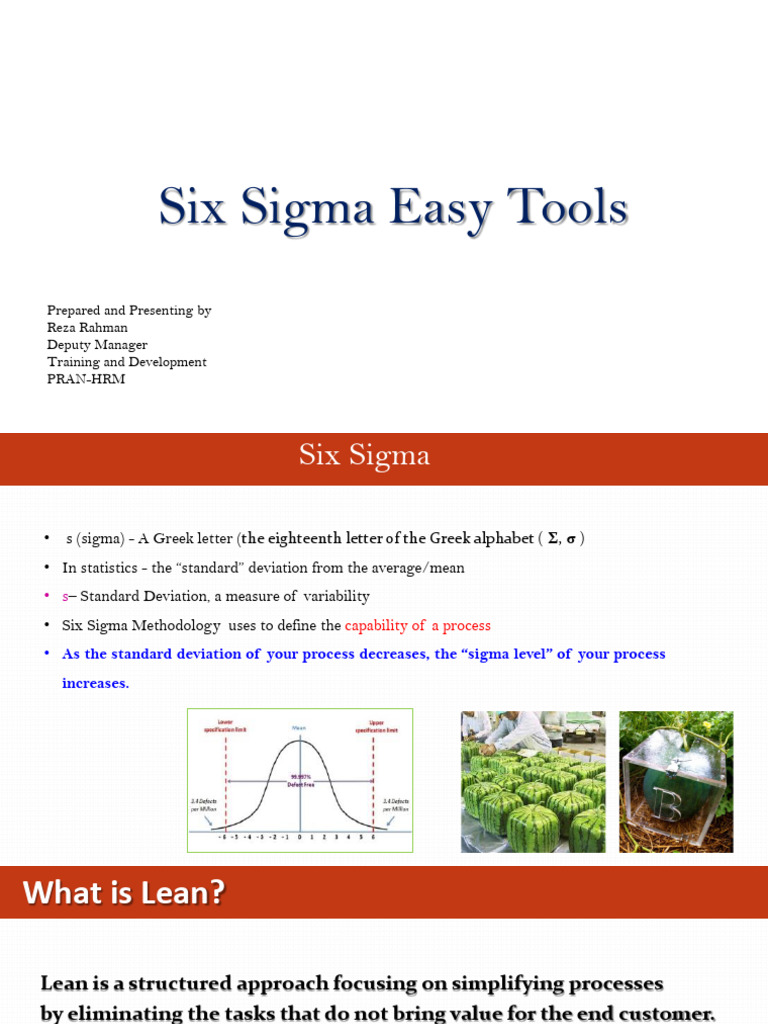 Six Sigma Tools and Methodologies Guide | PDF | Six Sigma | Lean ...