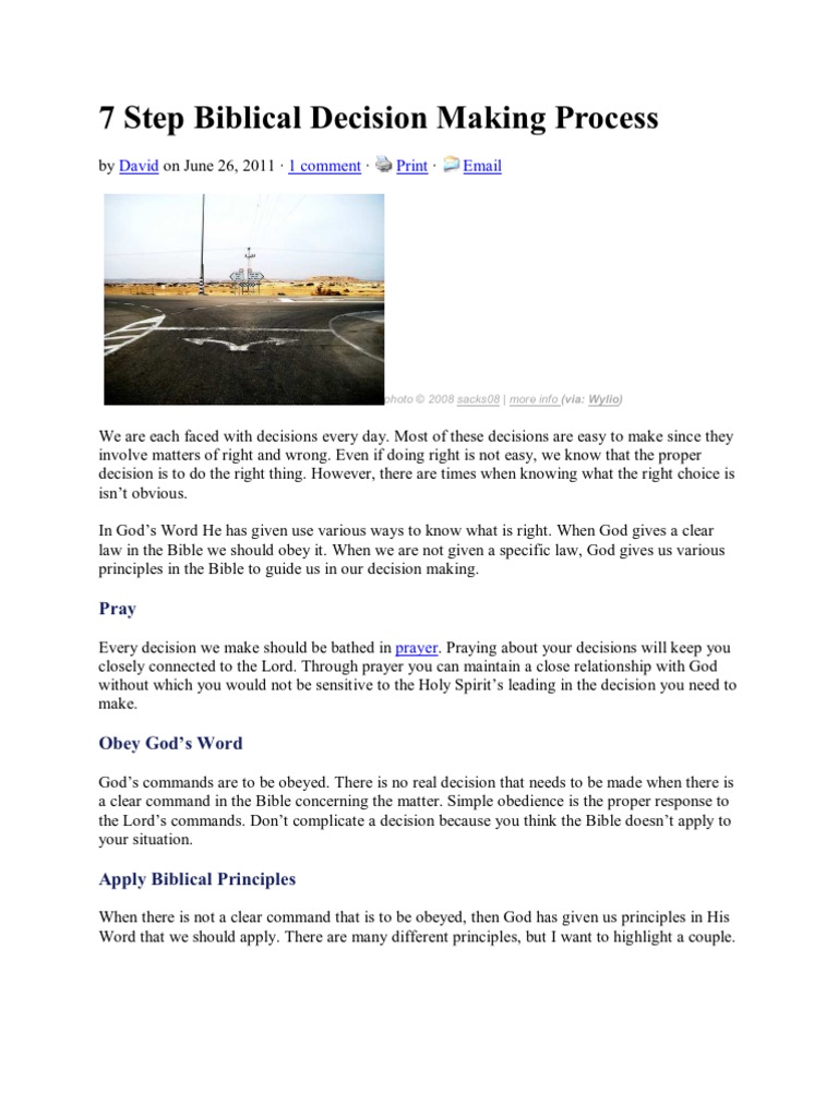 7 Step Biblical Decision Making Process | Download Free PDF | God | Prayer