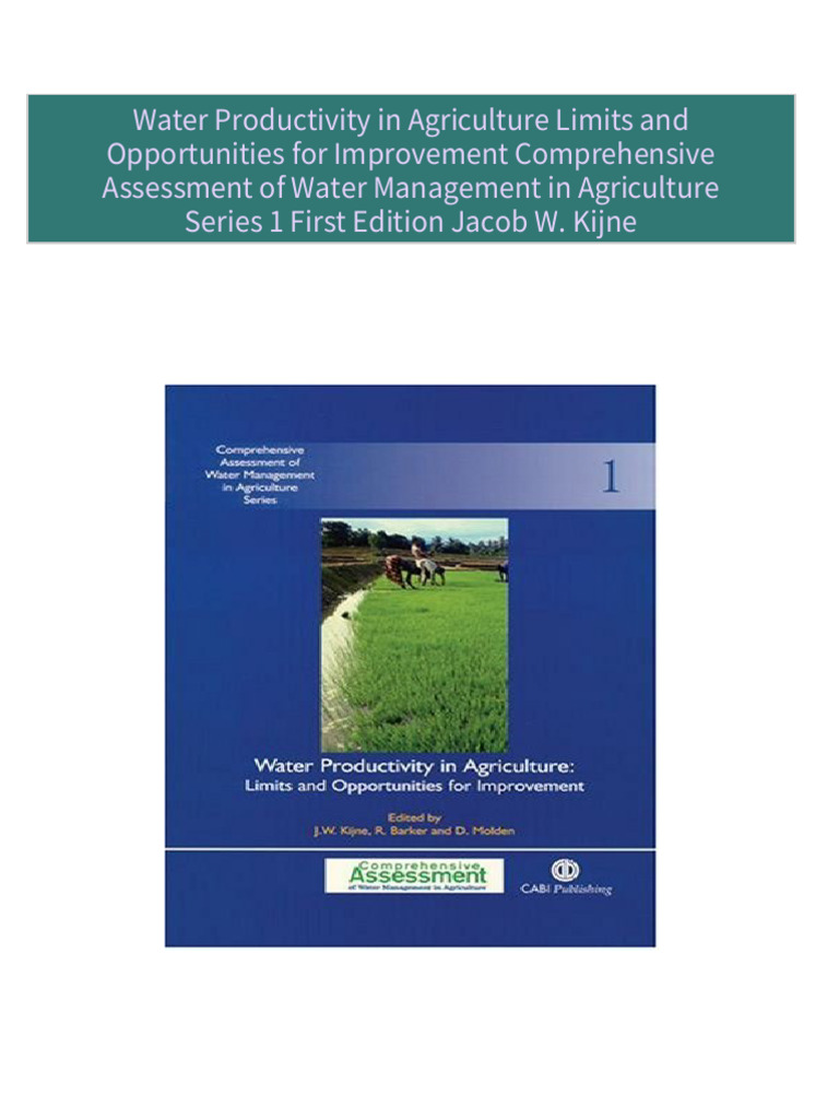 Where can buy Water Productivity in Agriculture Limits and ... Where can buy Water Productivity in Agriculture Limits and ...