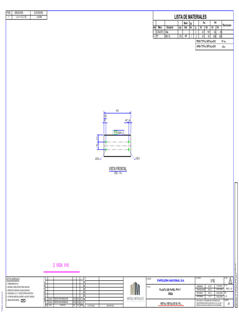 V16 - Viga | PDF | Acero