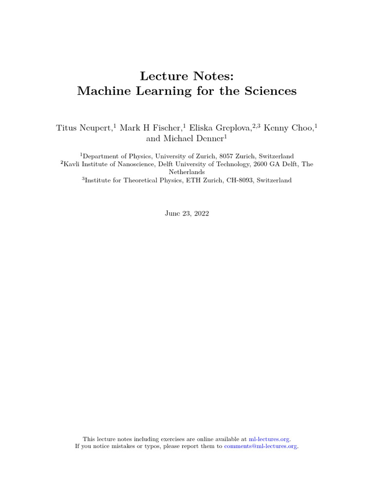 Machine Learning Basics for STEM Students | PDF | Eigenvalues And ...