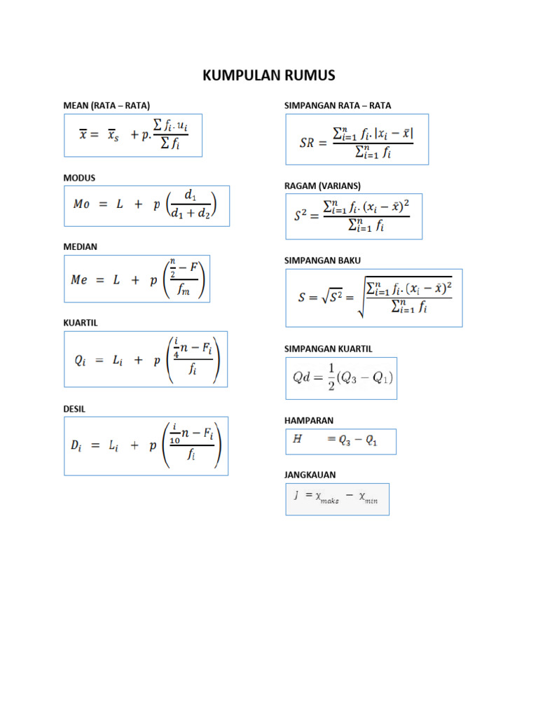 Rumus Statistika | PDF
