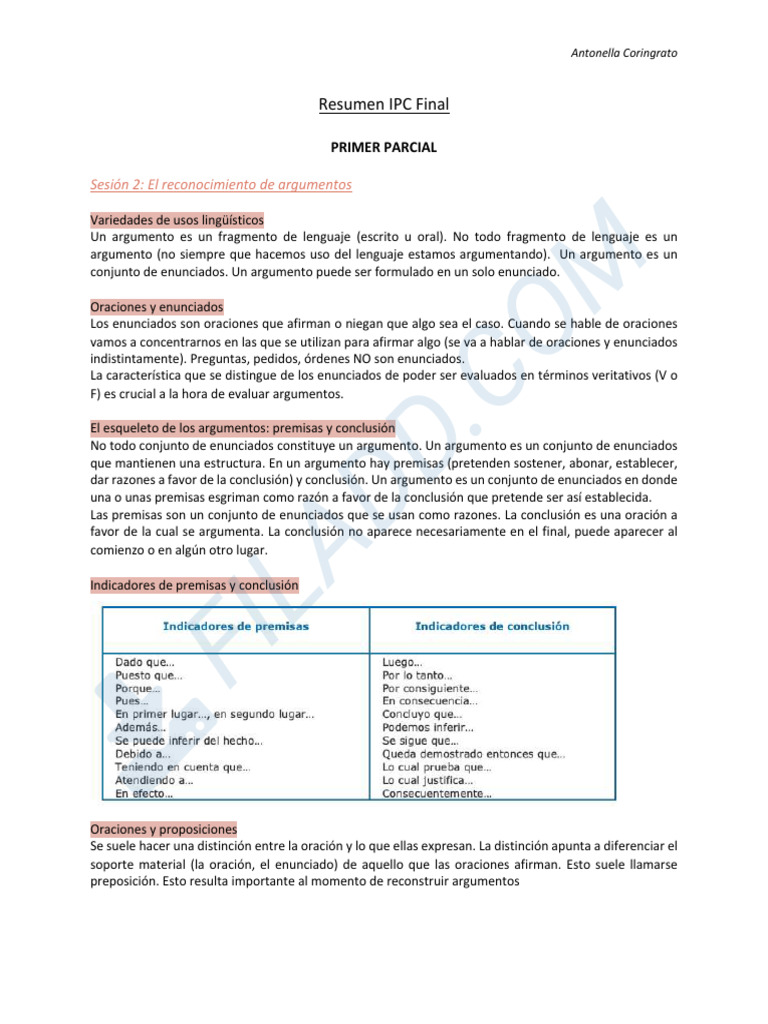 Resumen IPC Final 2021 1 Cuatri | PDF | Axioma | Razonamiento deductivo