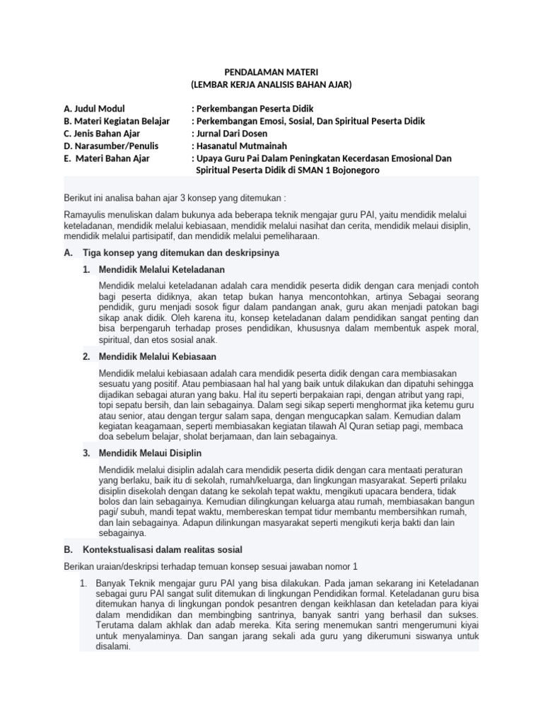 Analisis Bahan Ajar KB 3 | PDF