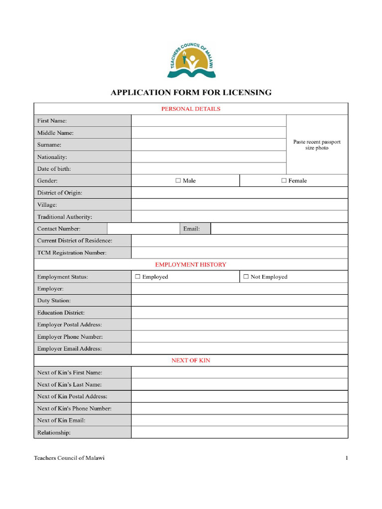 Application Form For Licensing | PDF