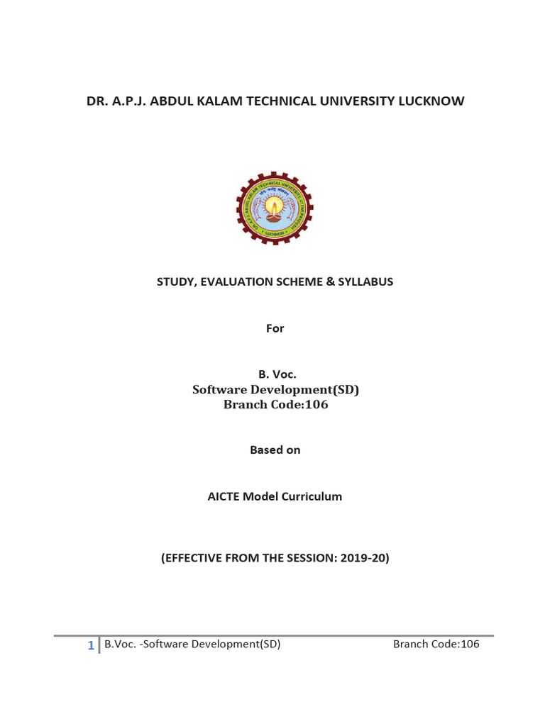 Bvoc (SD) Syllabus 2020-21 (1) .PDF Final Year | PDF | Pointer (Computer Programming ...