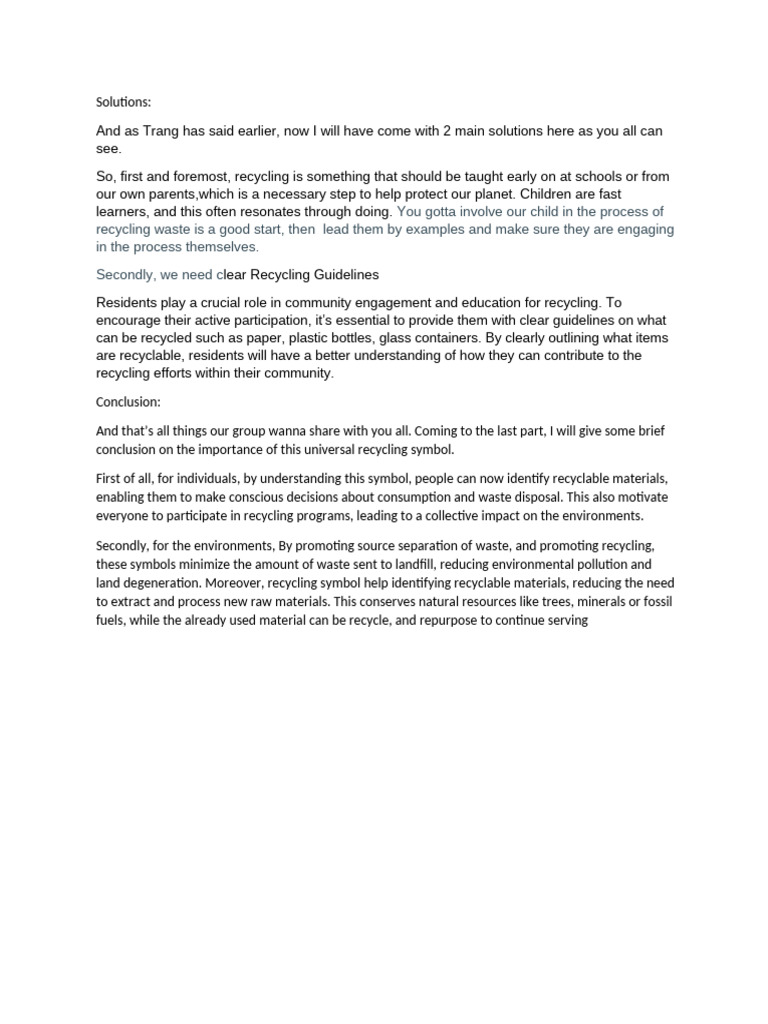 Solutions and Conclusion Script | PDF