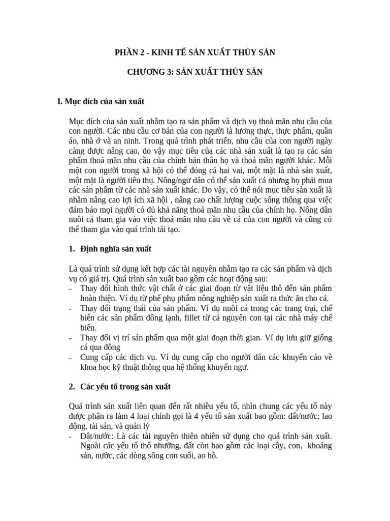 KTTS Phan 2 Chương 3 Sản xuất thủy sản | PDF