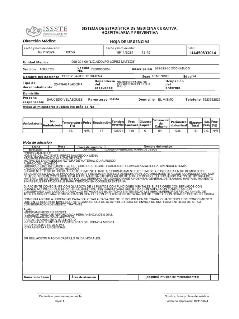 Receta Urgencias Issste PDF 20230814 130722 0000 | PDF | Enfermedades y trastornos | Medicina