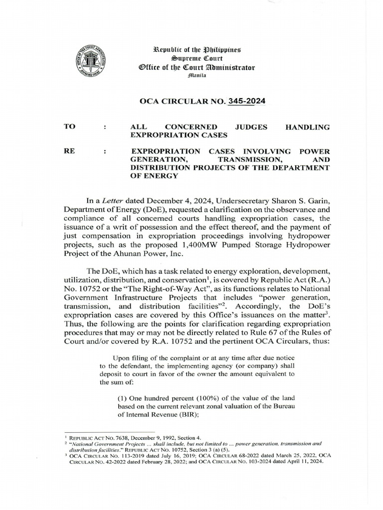 OCA Circular No. 345-2024 | PDF