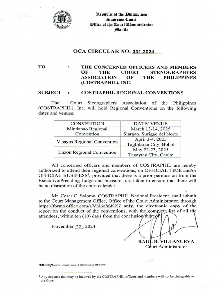 OCA Circular No. 331-2024 | PDF