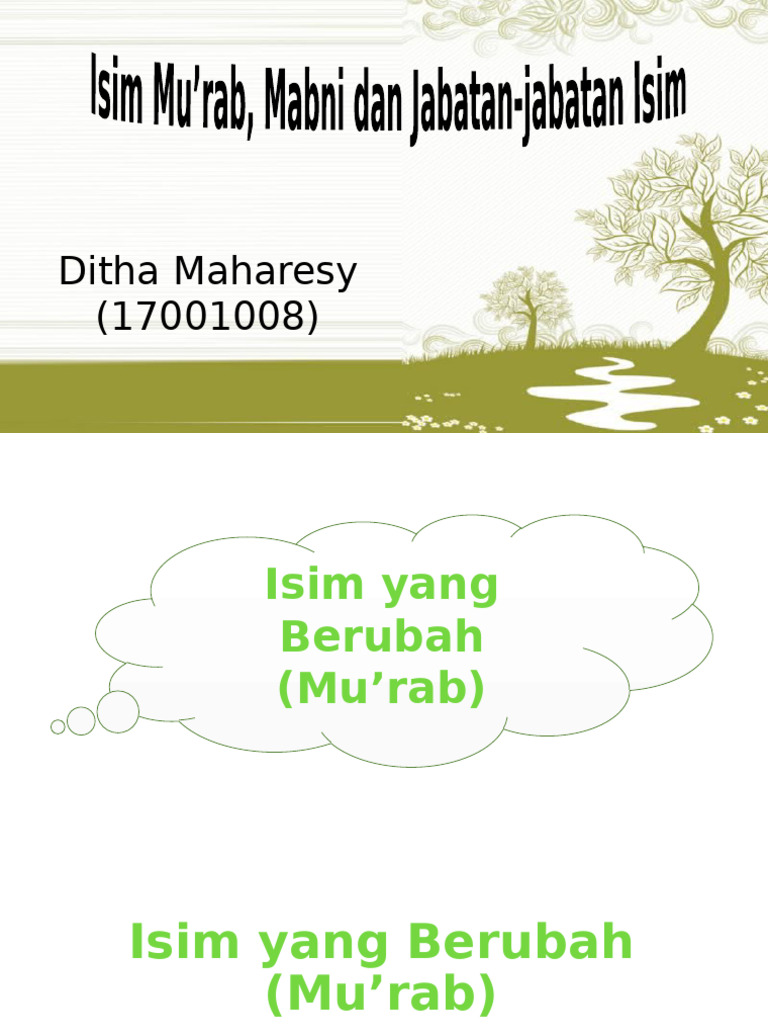 Isim Mu'rab, Mabni Dan Jabatan-Jabatan Isim | PDF