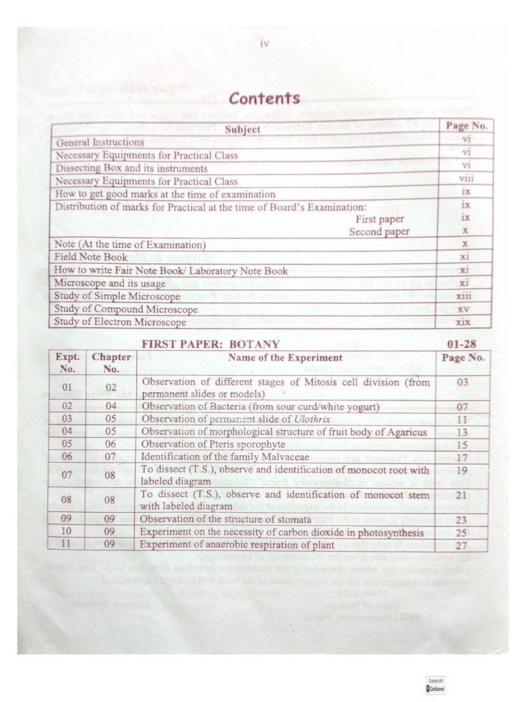 Biology Practical 1st Paper | PDF