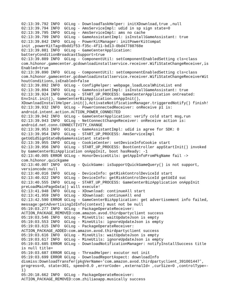 GameCenter App Log Analysis | PDF