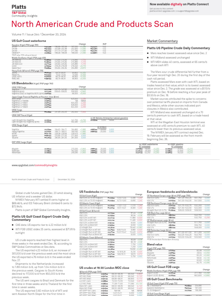 North American Crude Market Update | PDF | West Texas Intermediate | Petroleum