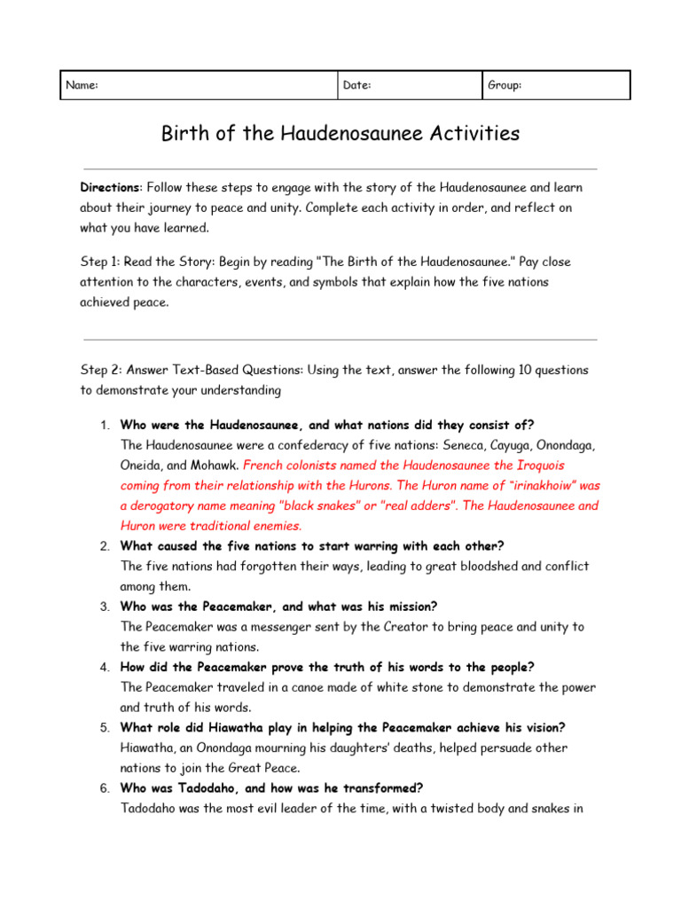 RI5.6_Birth of the Haudenosaunee | PDF | Iroquois | First Nations