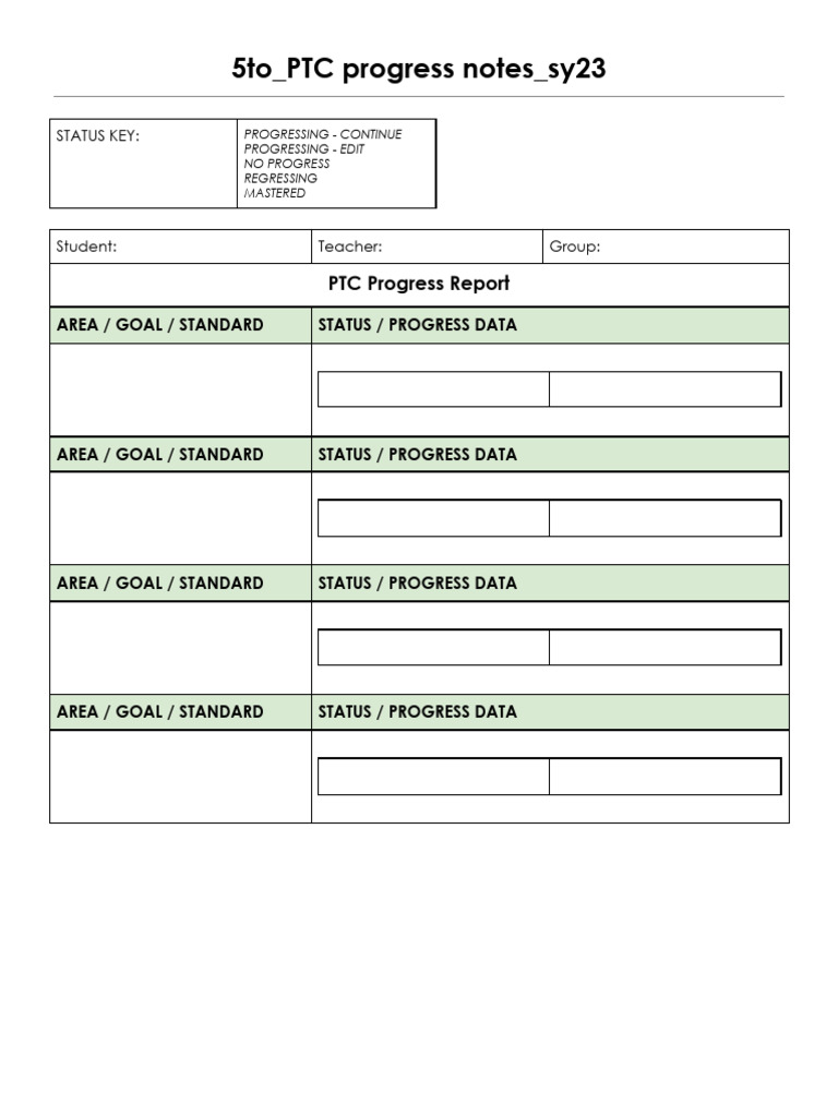 5to - PTC Progress Notes | PDF