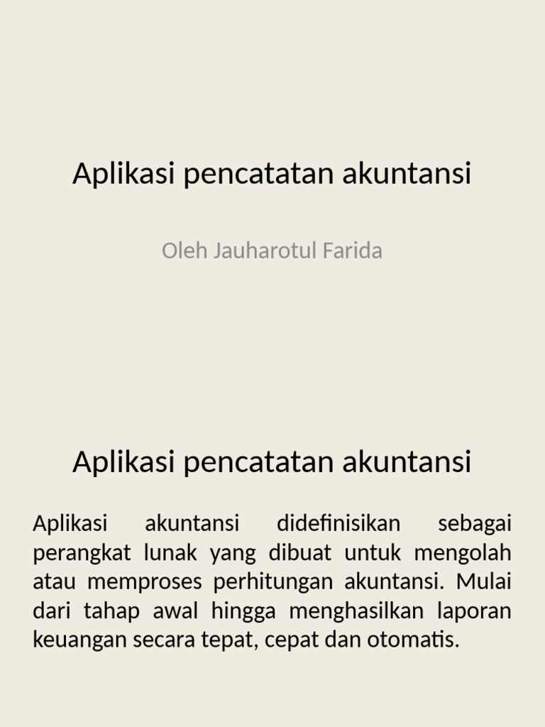 Aplikasi Pencatatan Akuntansi | PDF