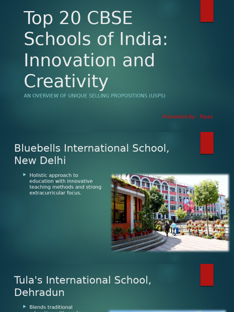 Top 20 Innovative CBSE Schools India | PDF | Creativity | Liberal Arts ...