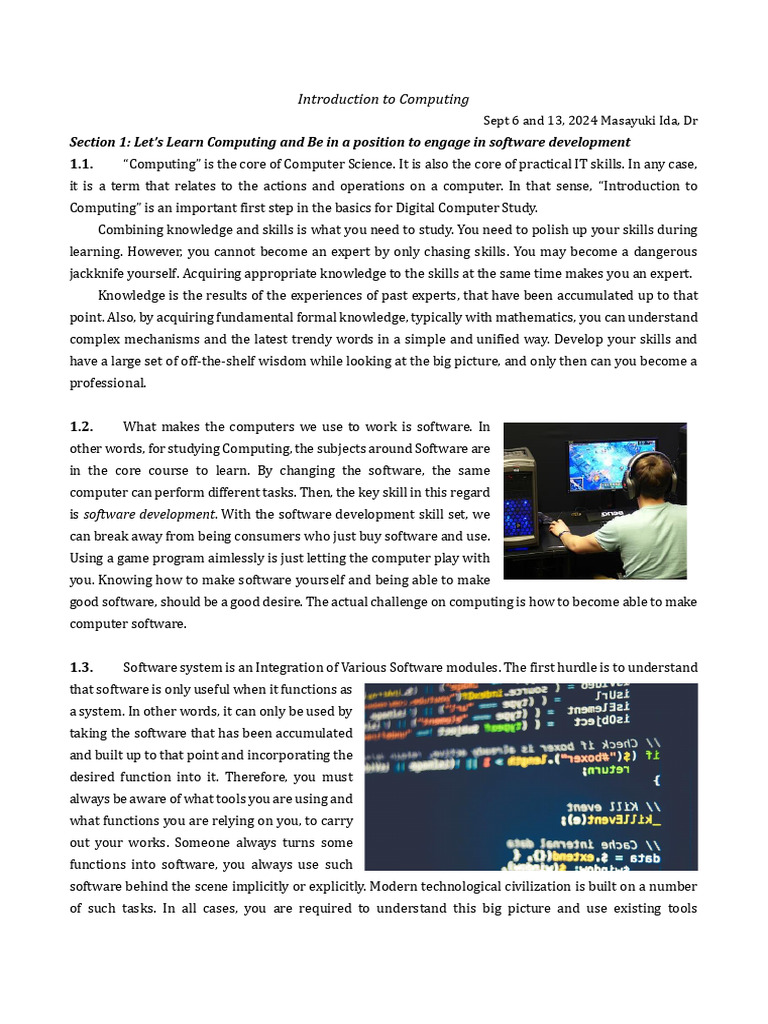 Intro to Computing for Beginners | PDF | Computer Programming | Software
