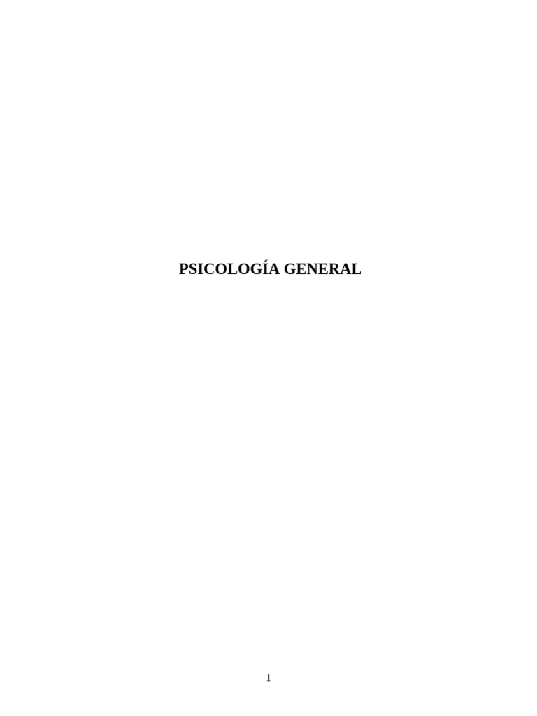 Manual Psic General | PDF | Sicología | Comportamiento