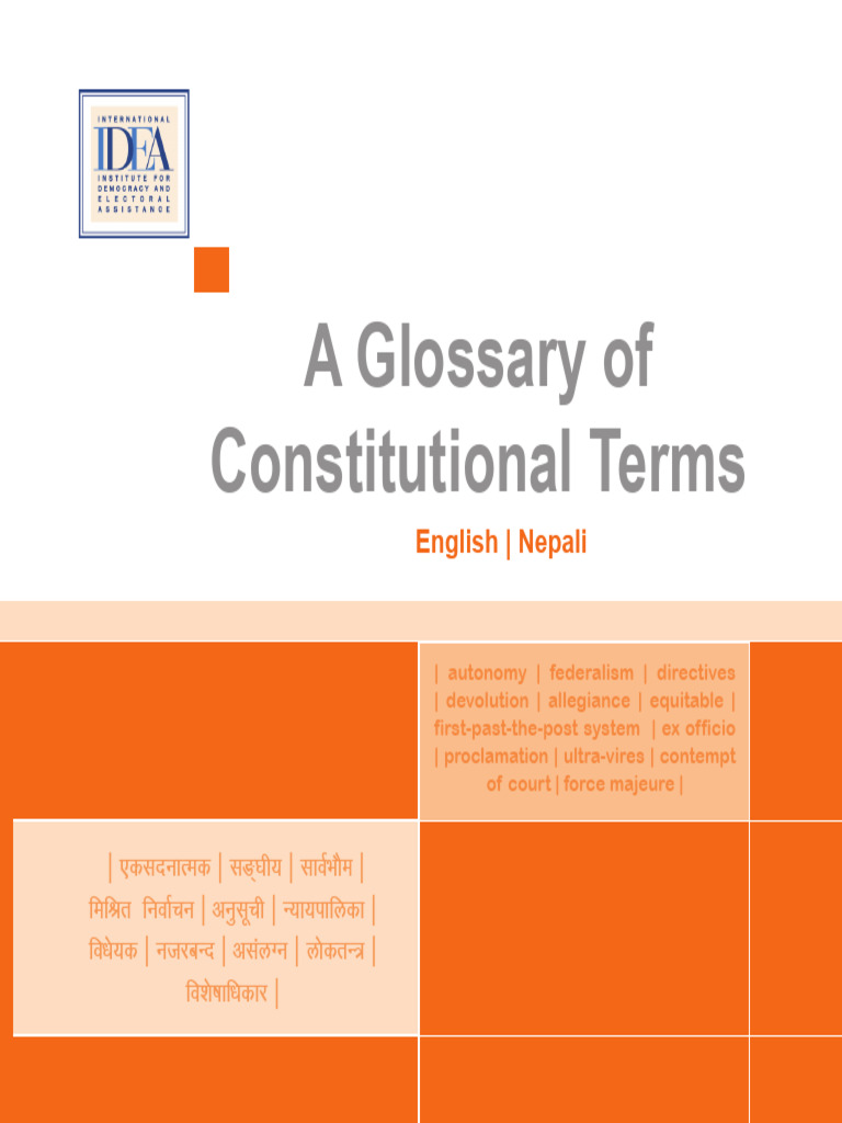 A Glossary of Constitutional Terms English Nepali | PDF | Translations ...