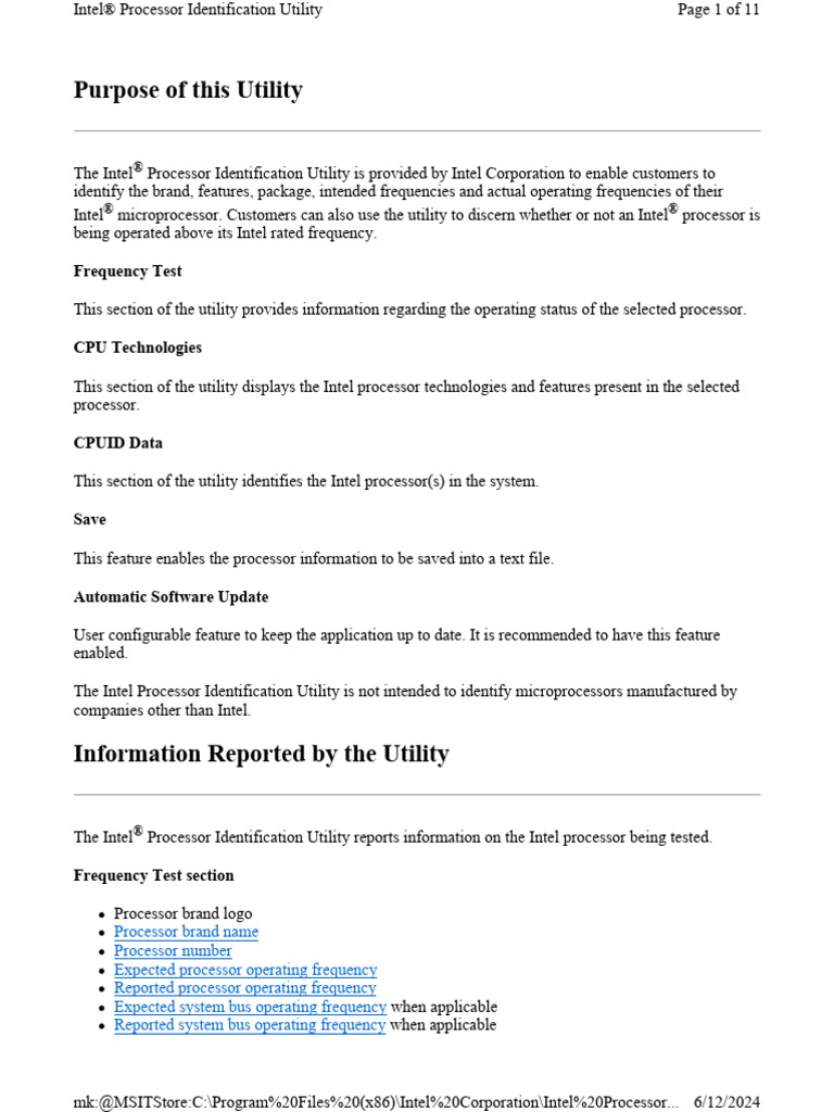 Intel Processor Identification Utility Guide | PDF | Central Processing ...