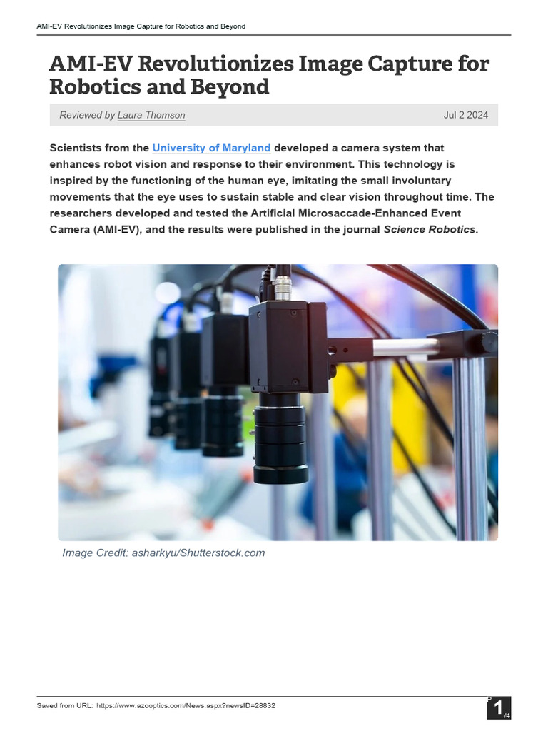 AMI-EV-Revolutionizes-Image-Capture-for-Robotics-and-Beyond | PDF | Robotics | Camera