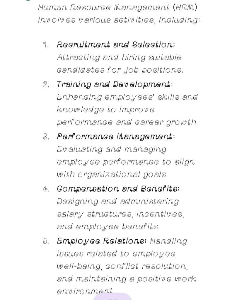 Activities of HRM | PDF