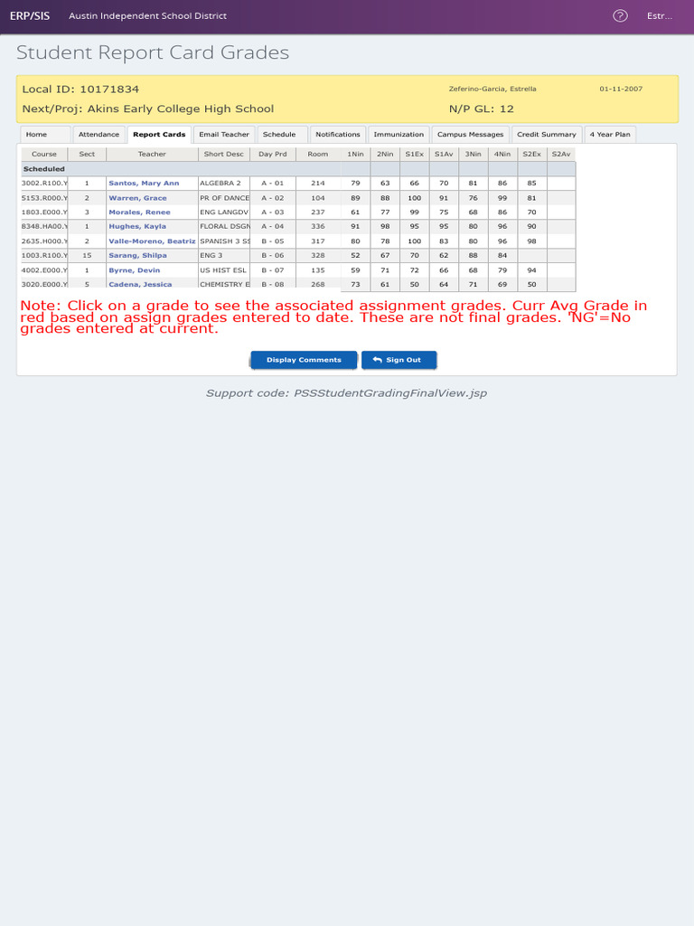 Student Report Card Grades | PDF