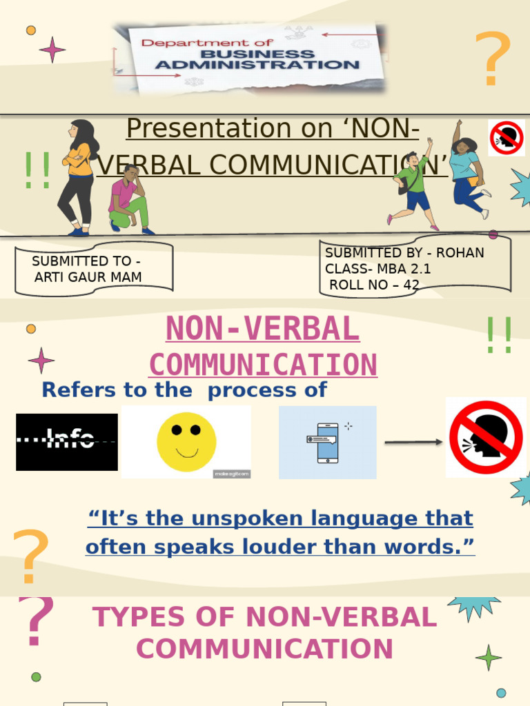 Non-Verbal communication | PDF | Nonverbal Communication | Communication