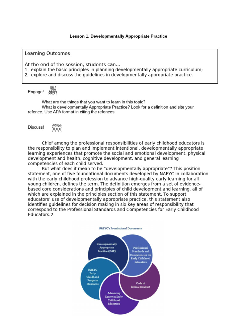 Lesson 1 - Early Childhood Curriculum Models | PDF | Learning | Child ...