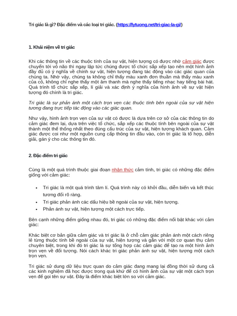 Khai niem tri giac | PDF