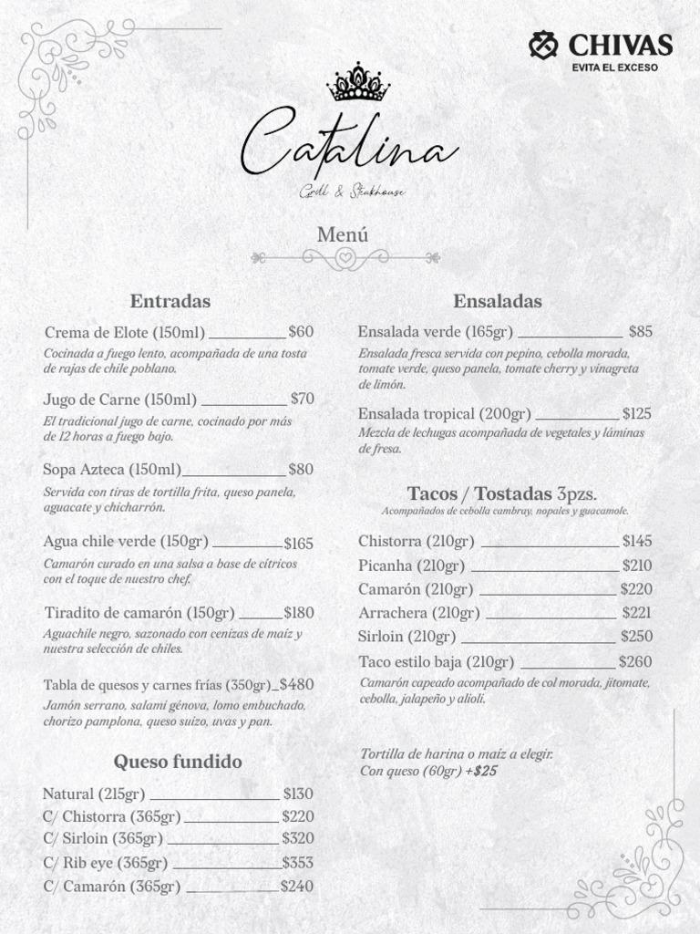 menu final catalina | PDF | ensalada | Cocina occidental